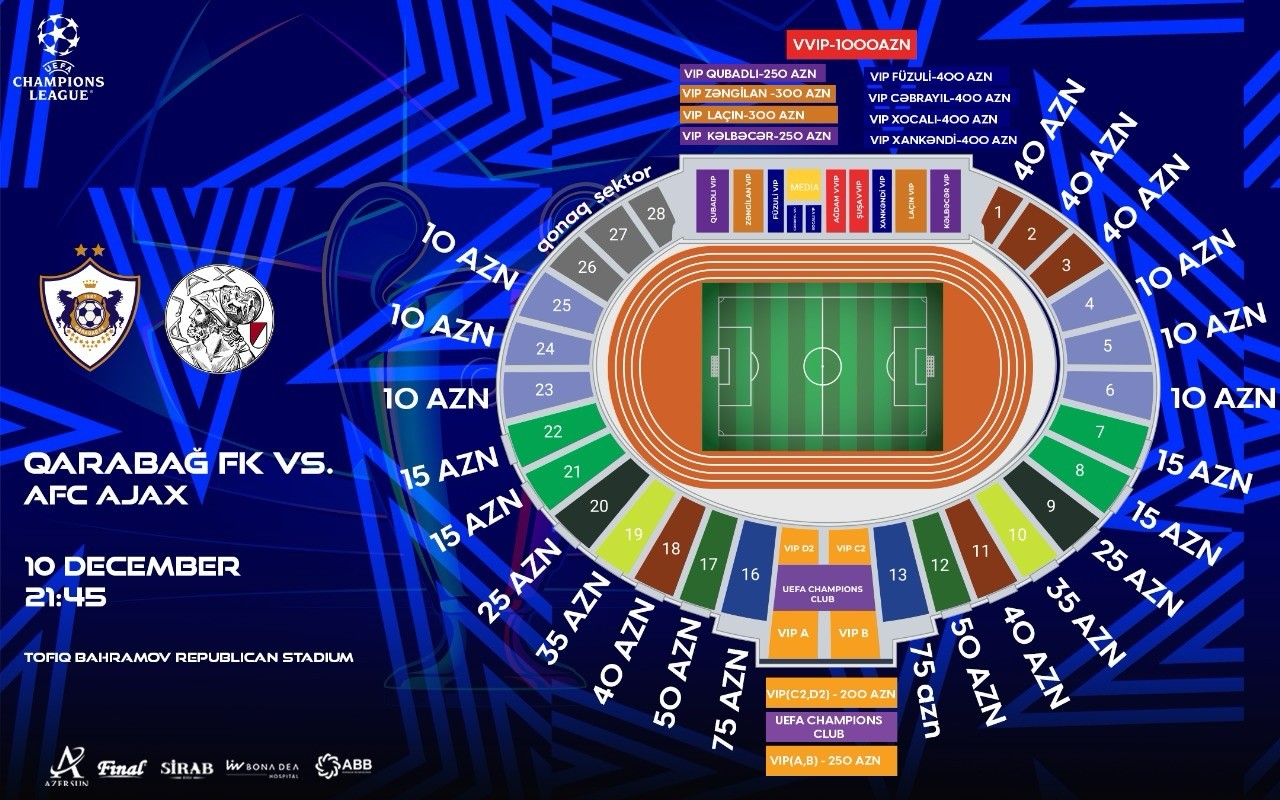 “Qarabağ” və “Ayaks” oyununun biletləri satışda - Unikal.az